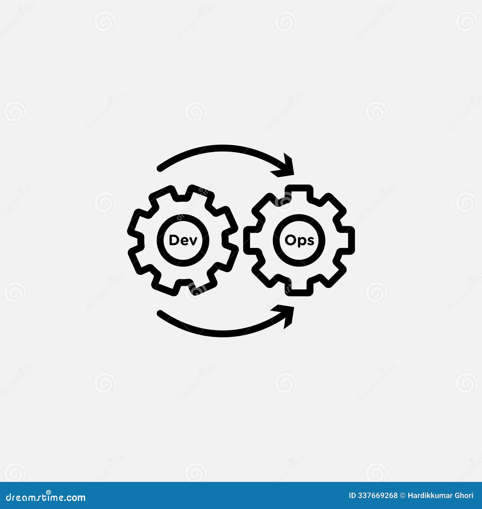 Dev Opsline in Thin Line Black Color. Flat Simple Vector Symbols ...