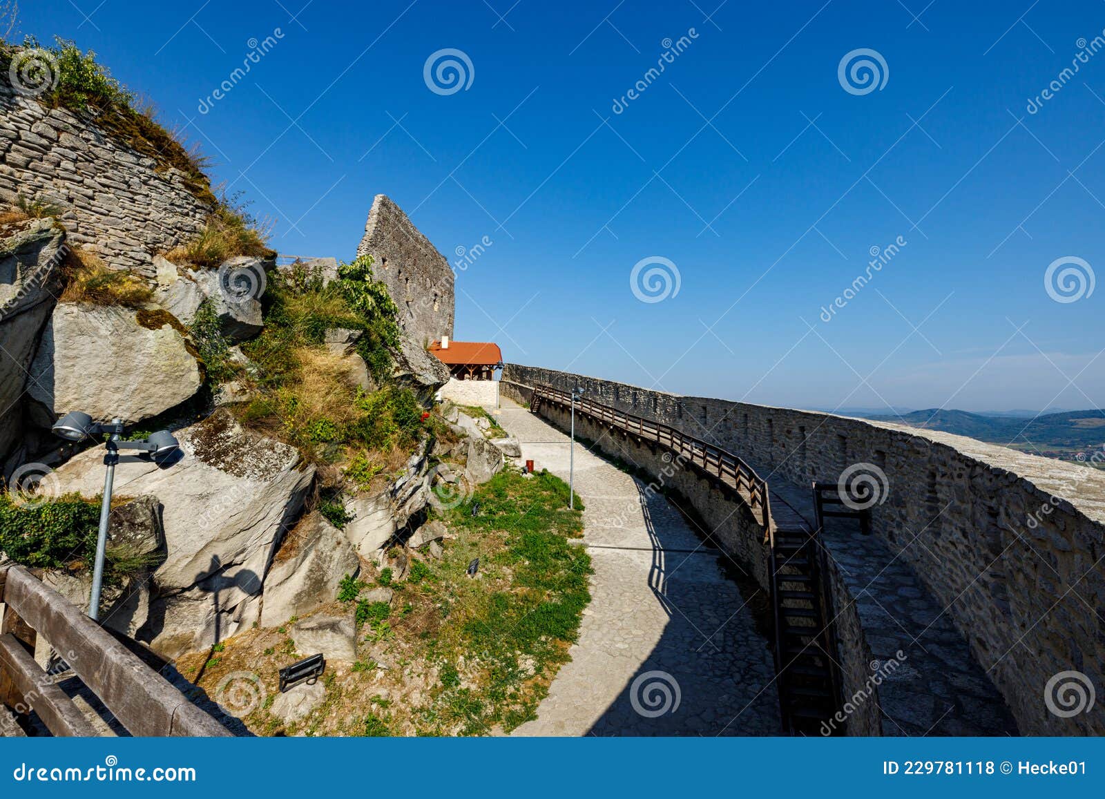 Deva Castle in Romania stock photo. Image of famous - 229781118
