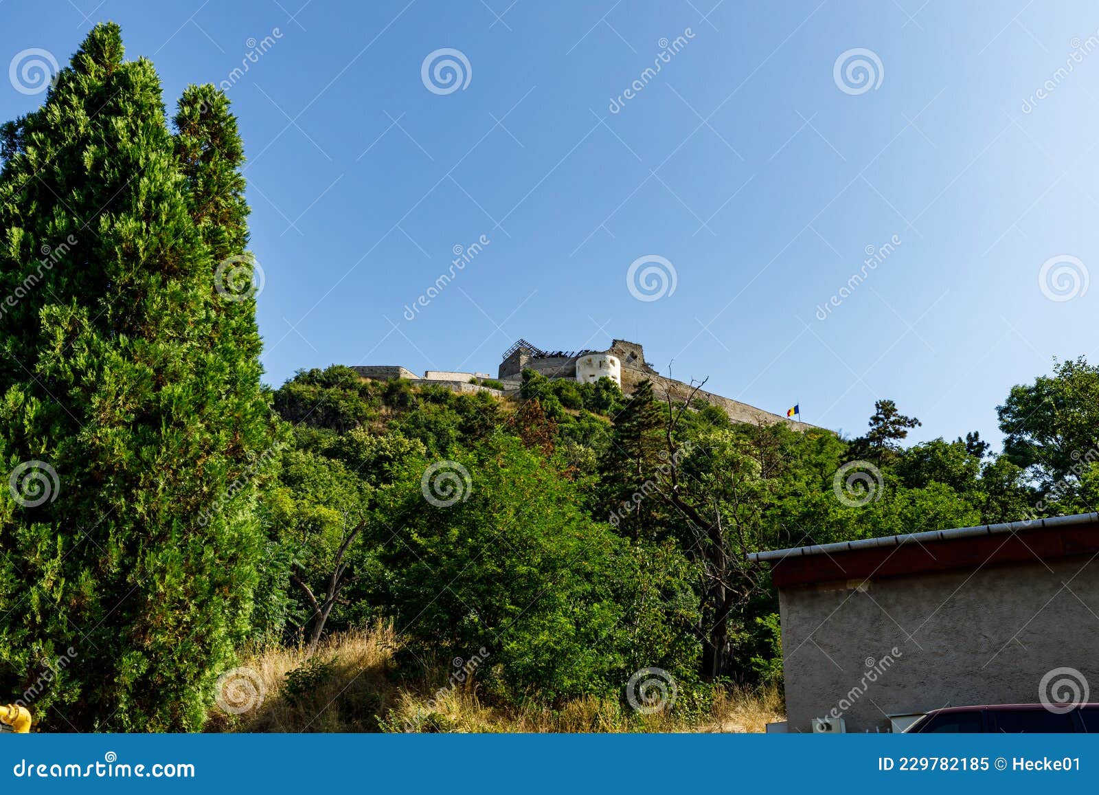 Deva Castle in Romania stock image. Image of history - 229782185