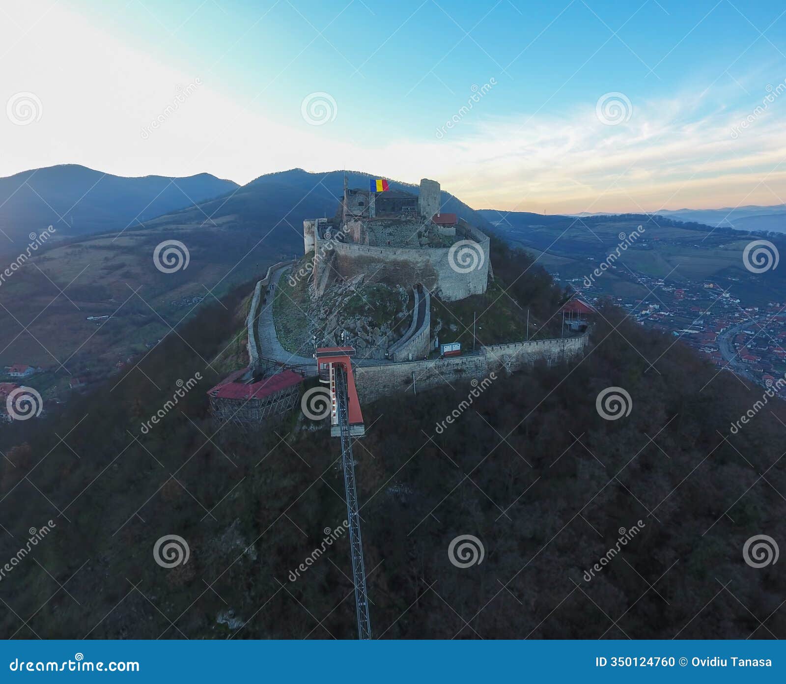Deva Citadel Aerial View, Romania Stock Photo - Image of romania, europa: 350124760