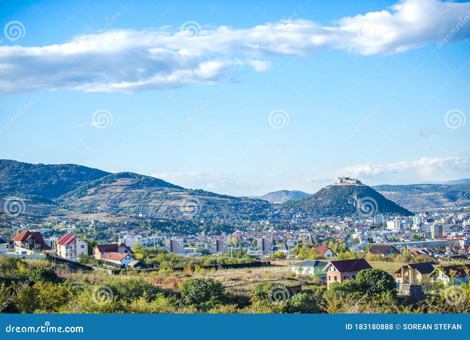 Deva city landscape stock photo. Image of blue, morning - 183180888
