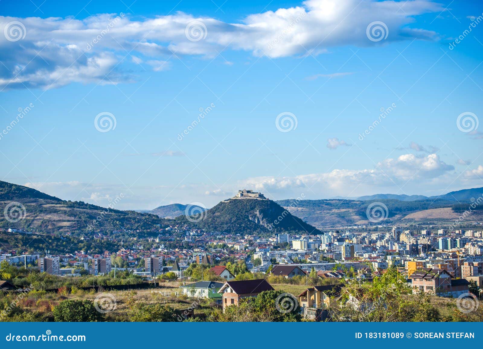 Deva city landscape stock image. Image of hunedoara - 183181089