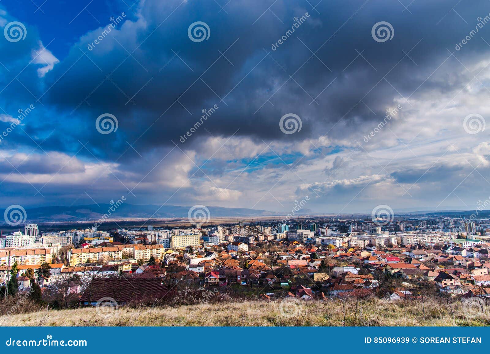 Deva city panorama,Romania editorial stock image. Image of romania ...