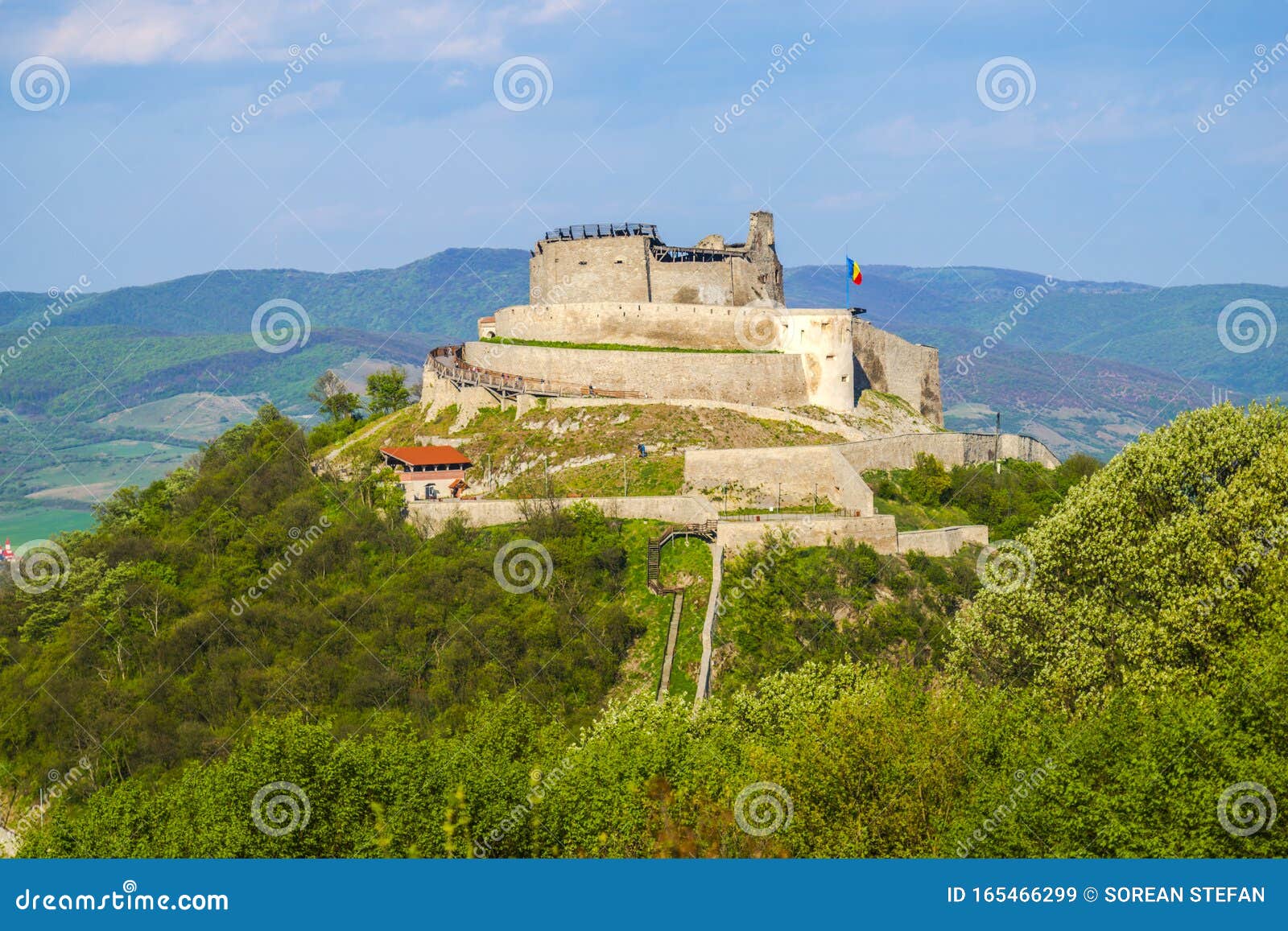 Deva city view stock image. Image of nature, cityl, aerial - 165466299