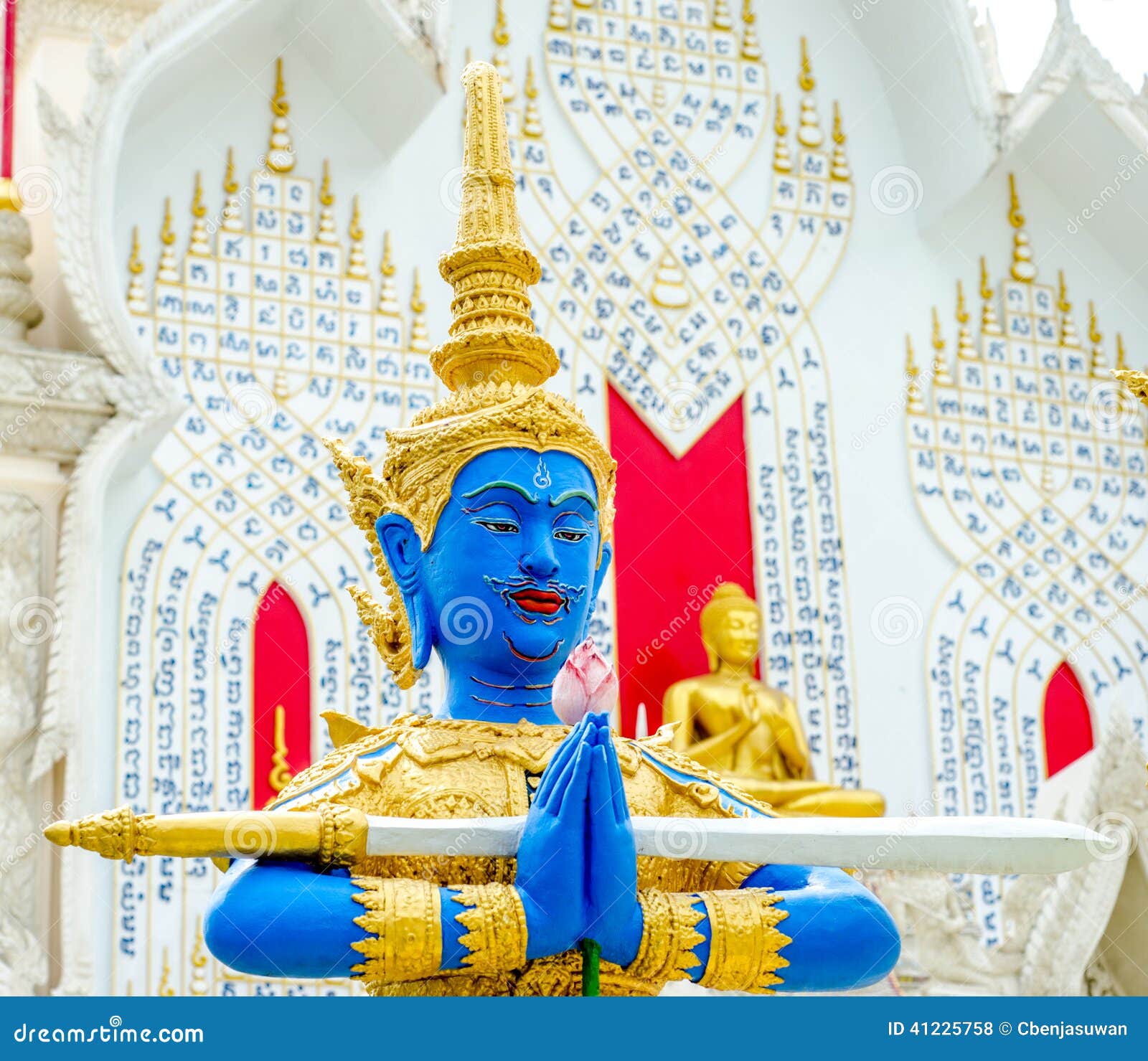 Deva sculpture stock photo. Image of blue, religion, buddhism - 41225758