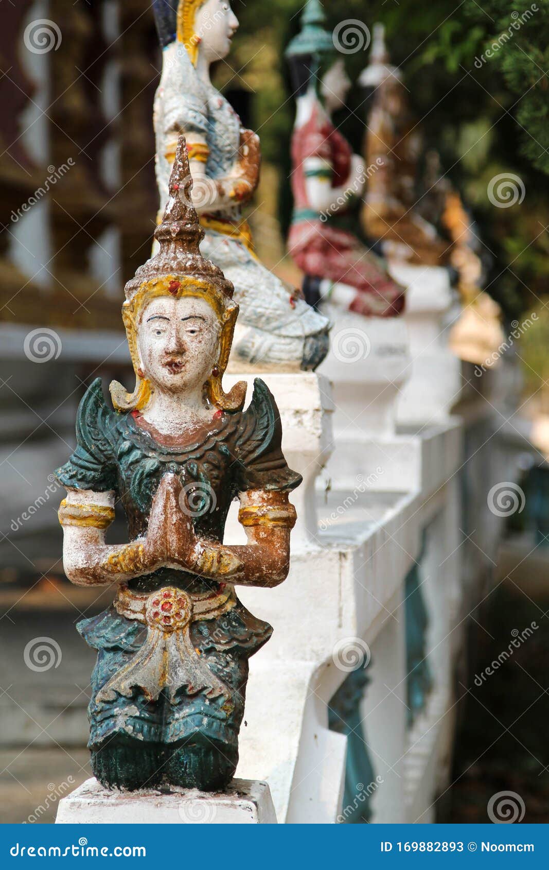 Deva Statue in Praying Hands Action Stock Image - Image of culture ...