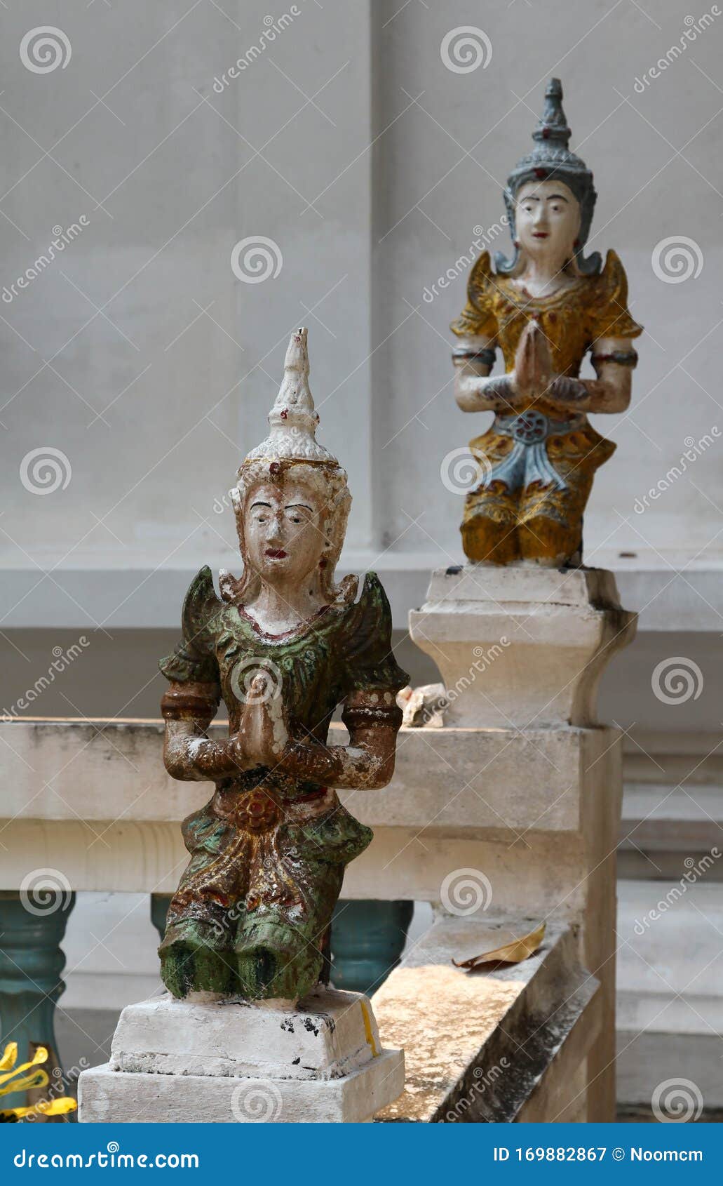 Deva Statue in Praying Hands Action Stock Image - Image of exterior ...