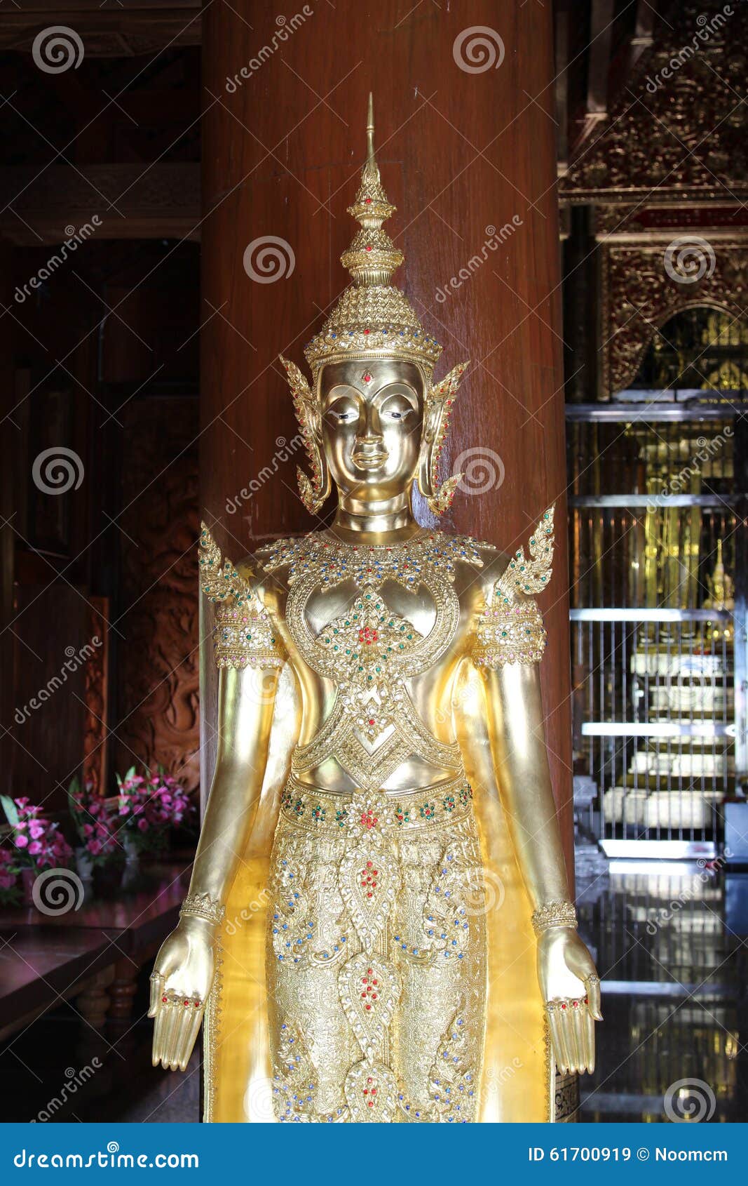 Deva statue stock image. Image of gold, stand, peaceful - 61700919