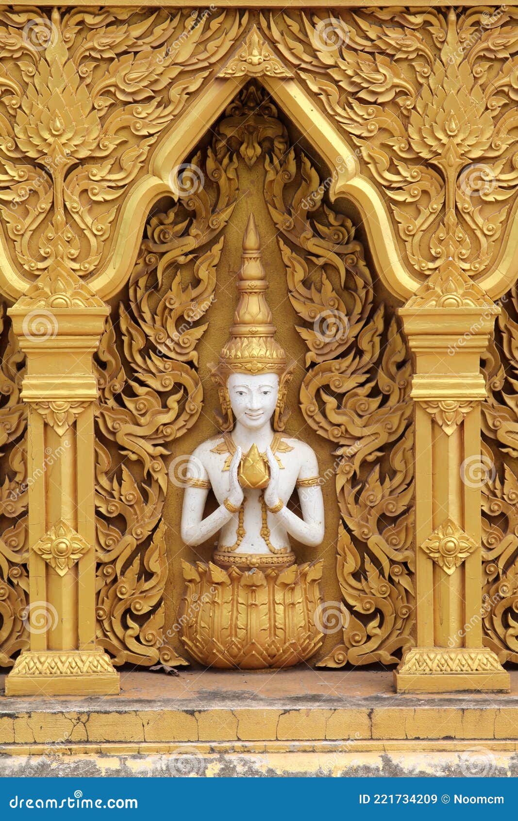 Deva statue in the temple stock image. Image of culture - 221734209