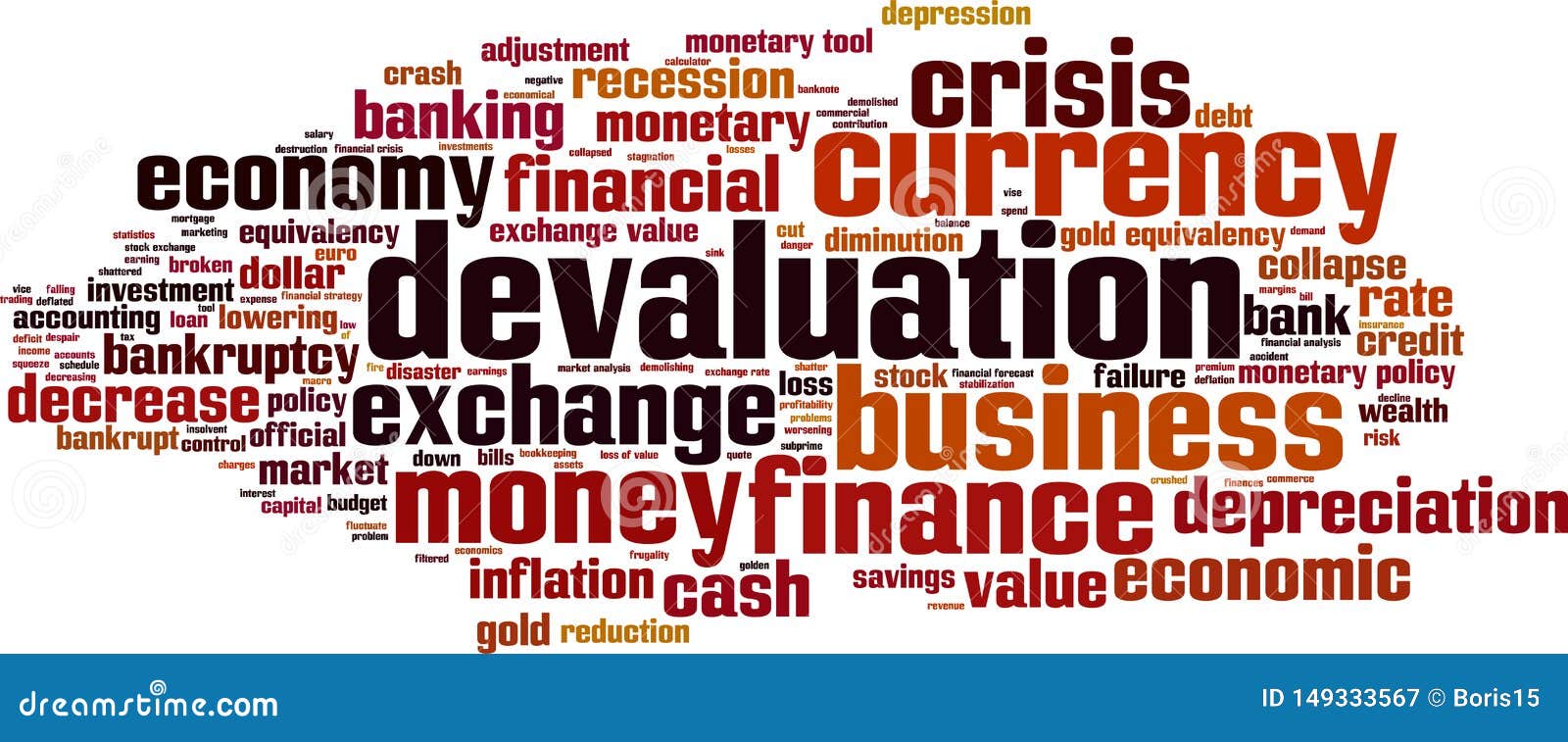 Devaluation word cloud stock vector. Illustration of exchange - 149333567