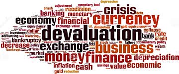 Devaluation word cloud stock vector. Illustration of exchange - 149333567