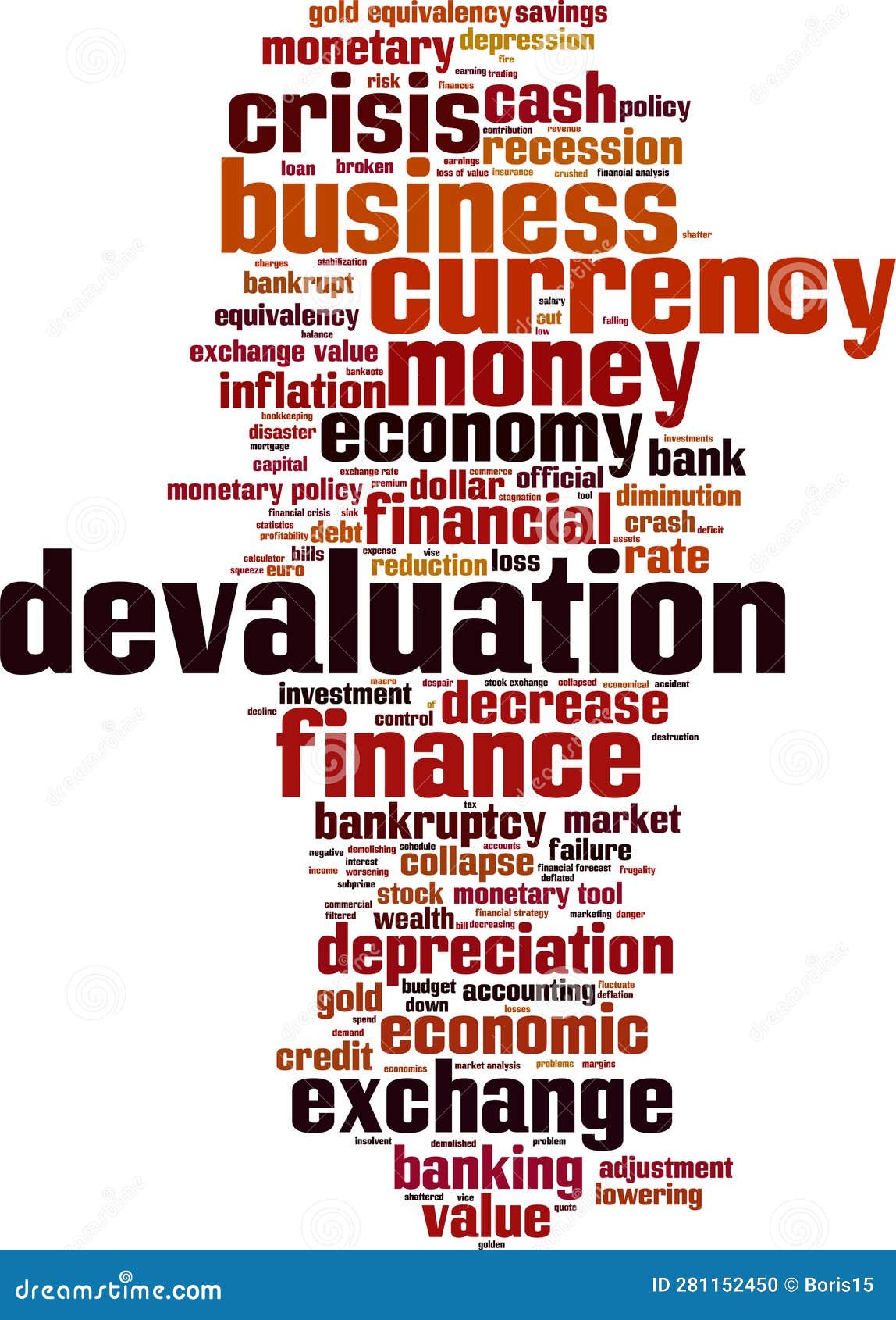 Devaluation word cloud stock vector. Illustration of gold - 281152450