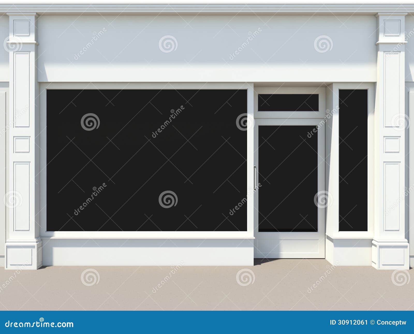 Devanture blanche illustration stock. Illustration du marché - 30912061