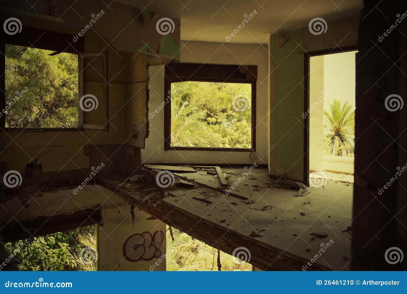 Devastated Room in the Building Stock Photo - Image of awful ...