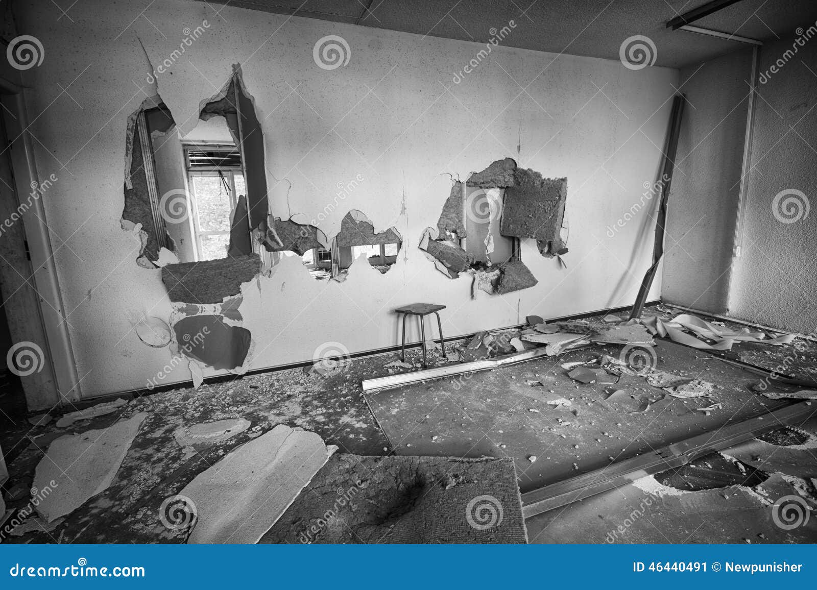 The devastated room stock image. Image of glass, crack - 46440491