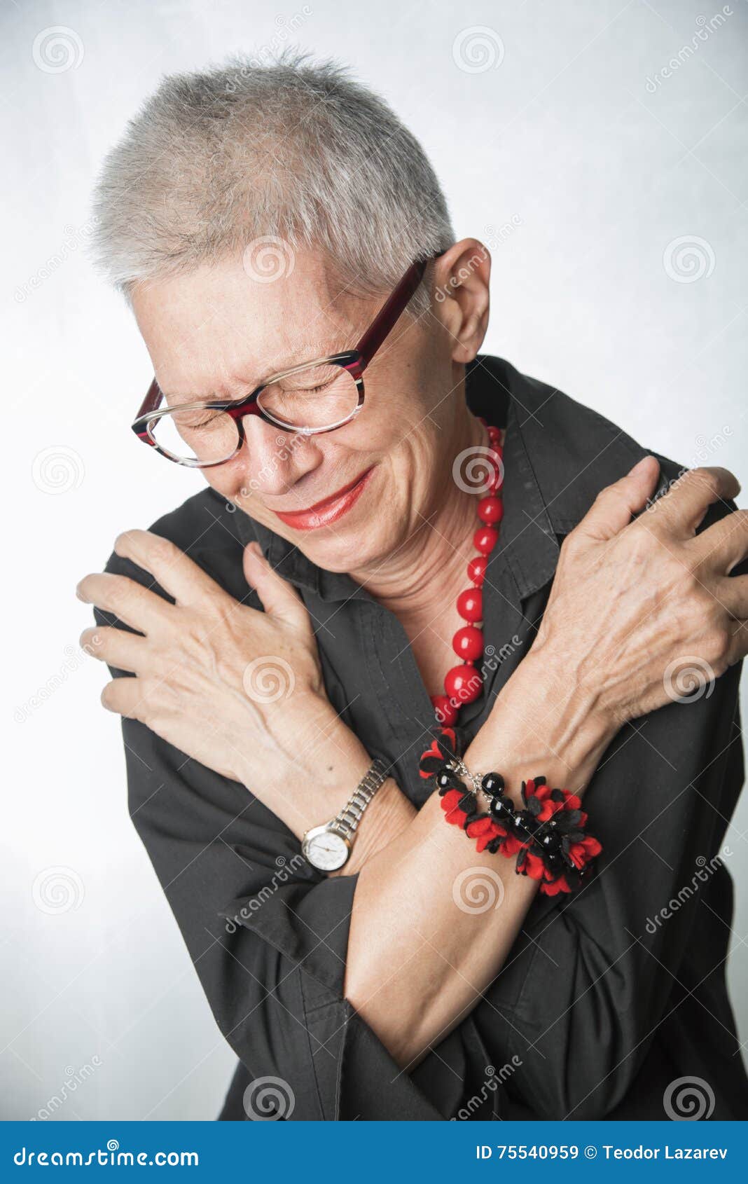 Devastated senior woman stock image. Image of emotion - 75540959