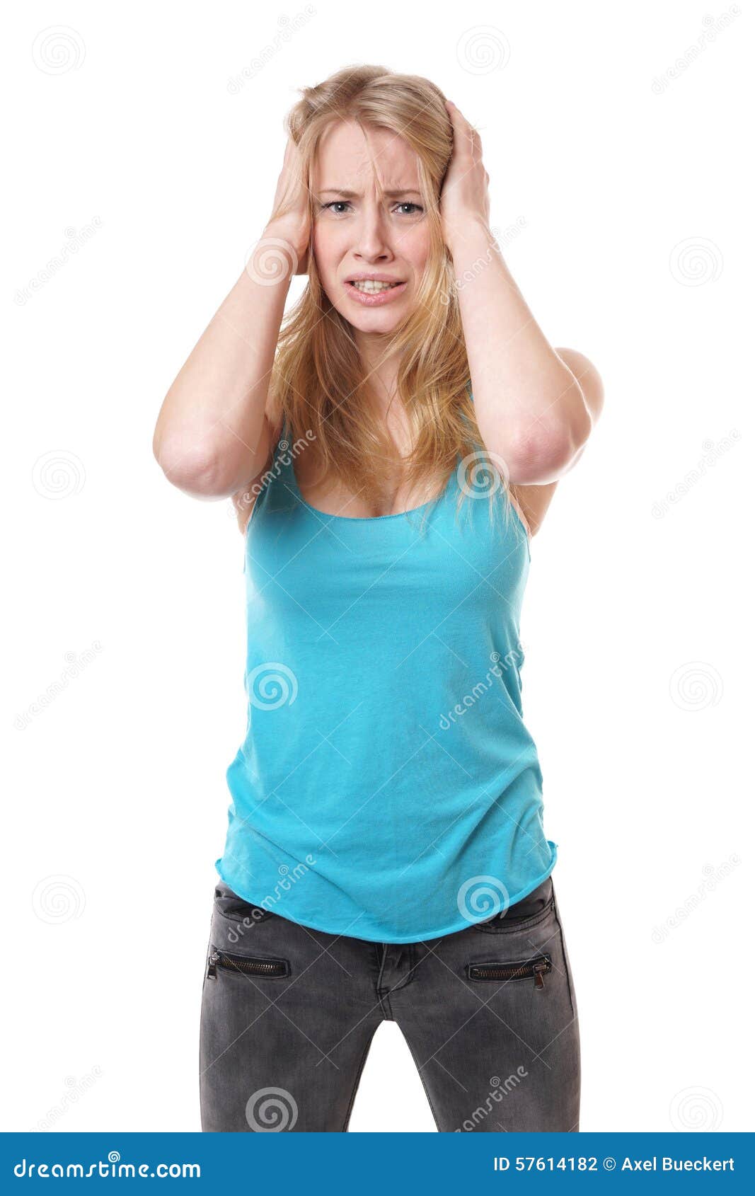 Devastated young woman stock photo. Image of frantic - 57614182