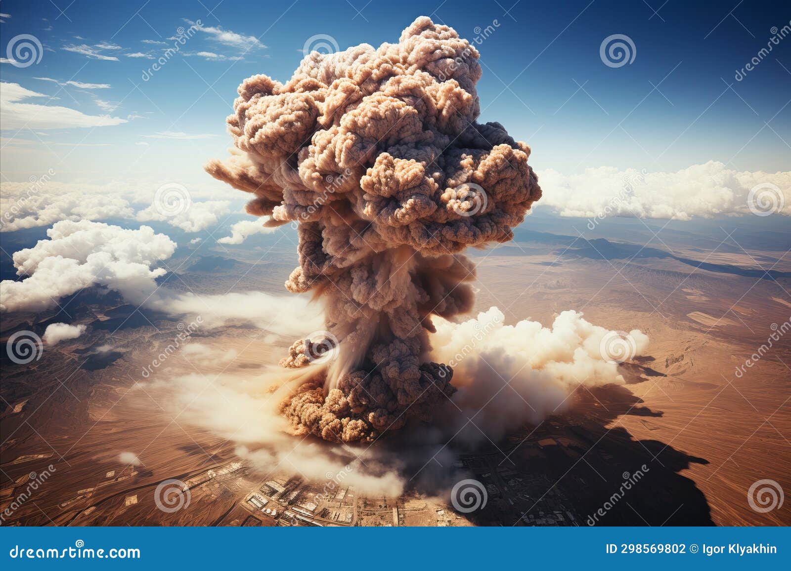 Devastating Aerial View of Densely Populated Area after a Powerful Bomb ...