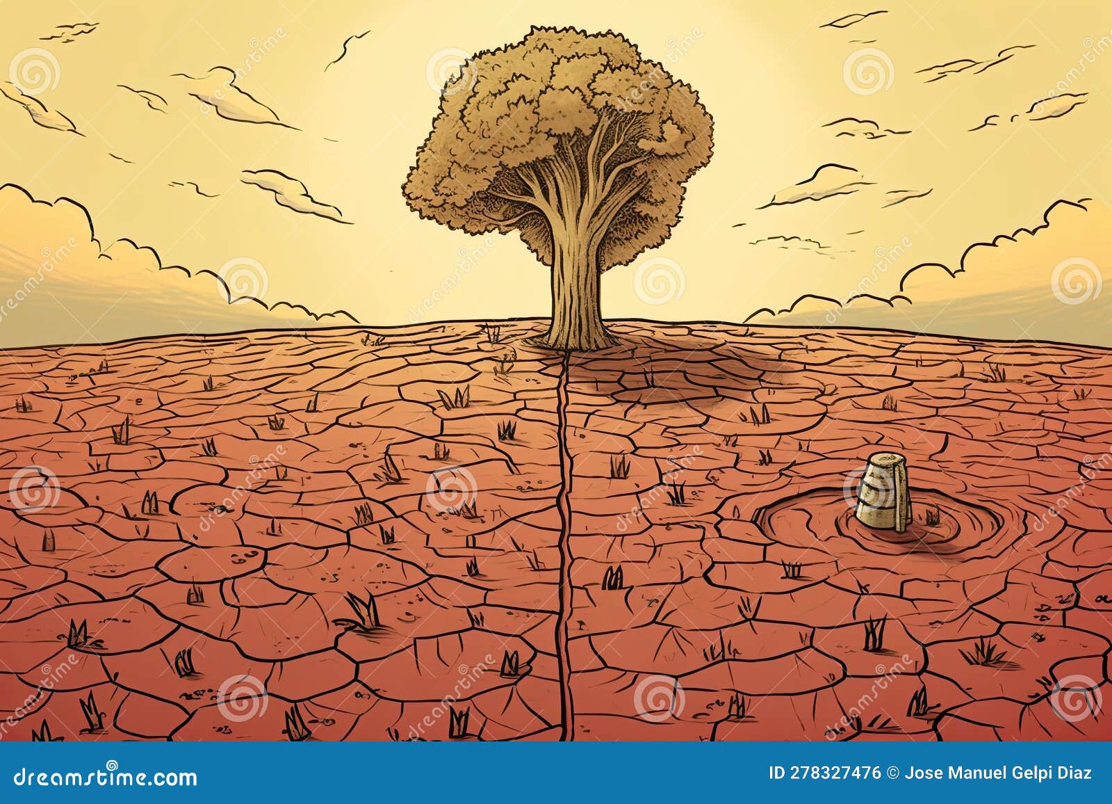 Devastating Drought Illustration. Generative AI Royalty-Free Stock ...