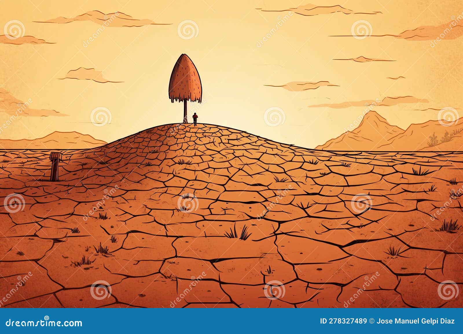 Devastating Drought Illustration. Generative AI Royalty-Free Stock ...