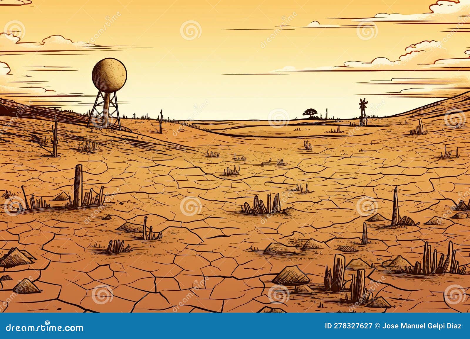 Devastating Drought Illustration. Generative AI Stock Illustration ...