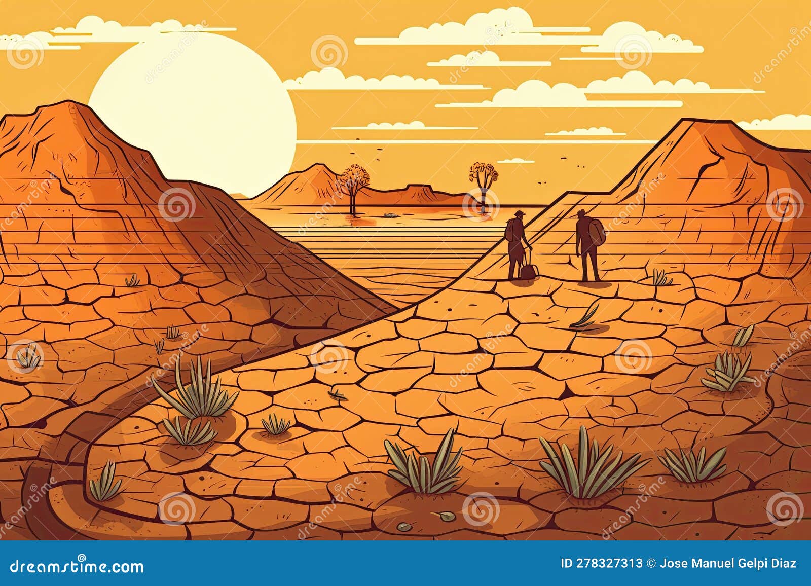 Devastating Drought Illustration. Generative AI Stock Illustration ...