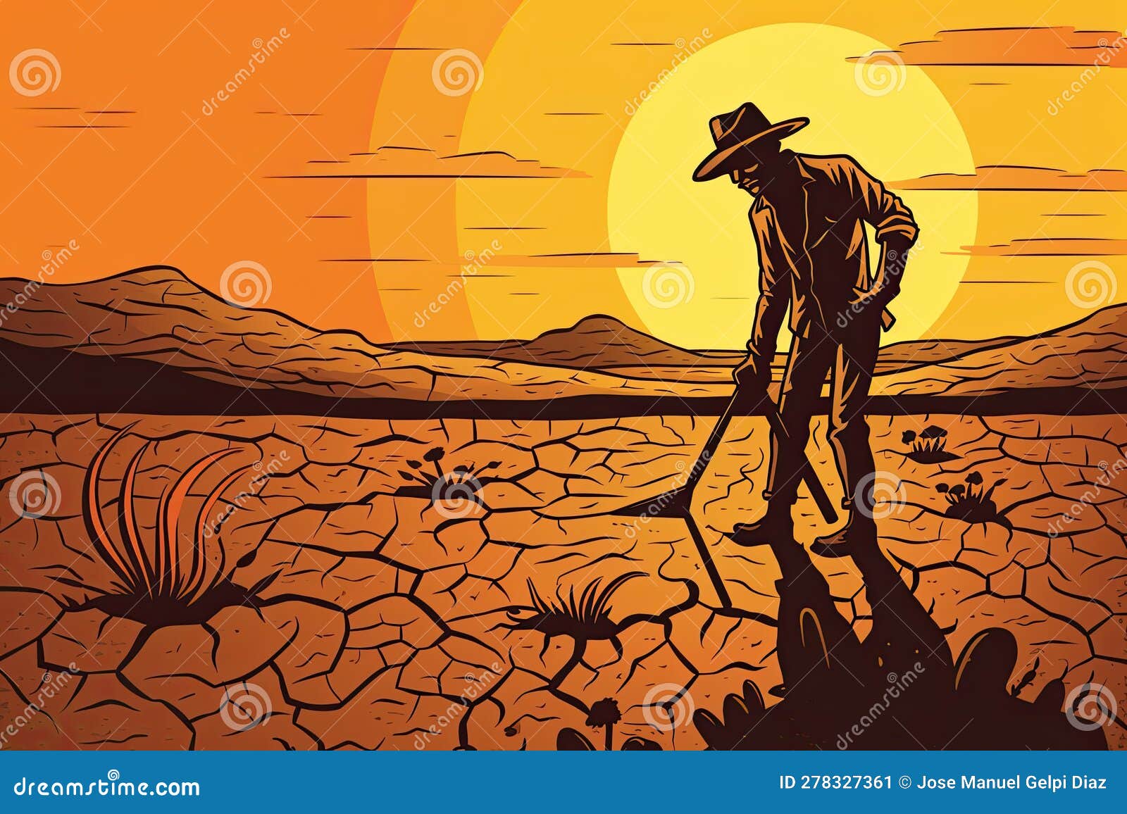 Devastating Drought Illustration. Generative AI Stock Illustration ...