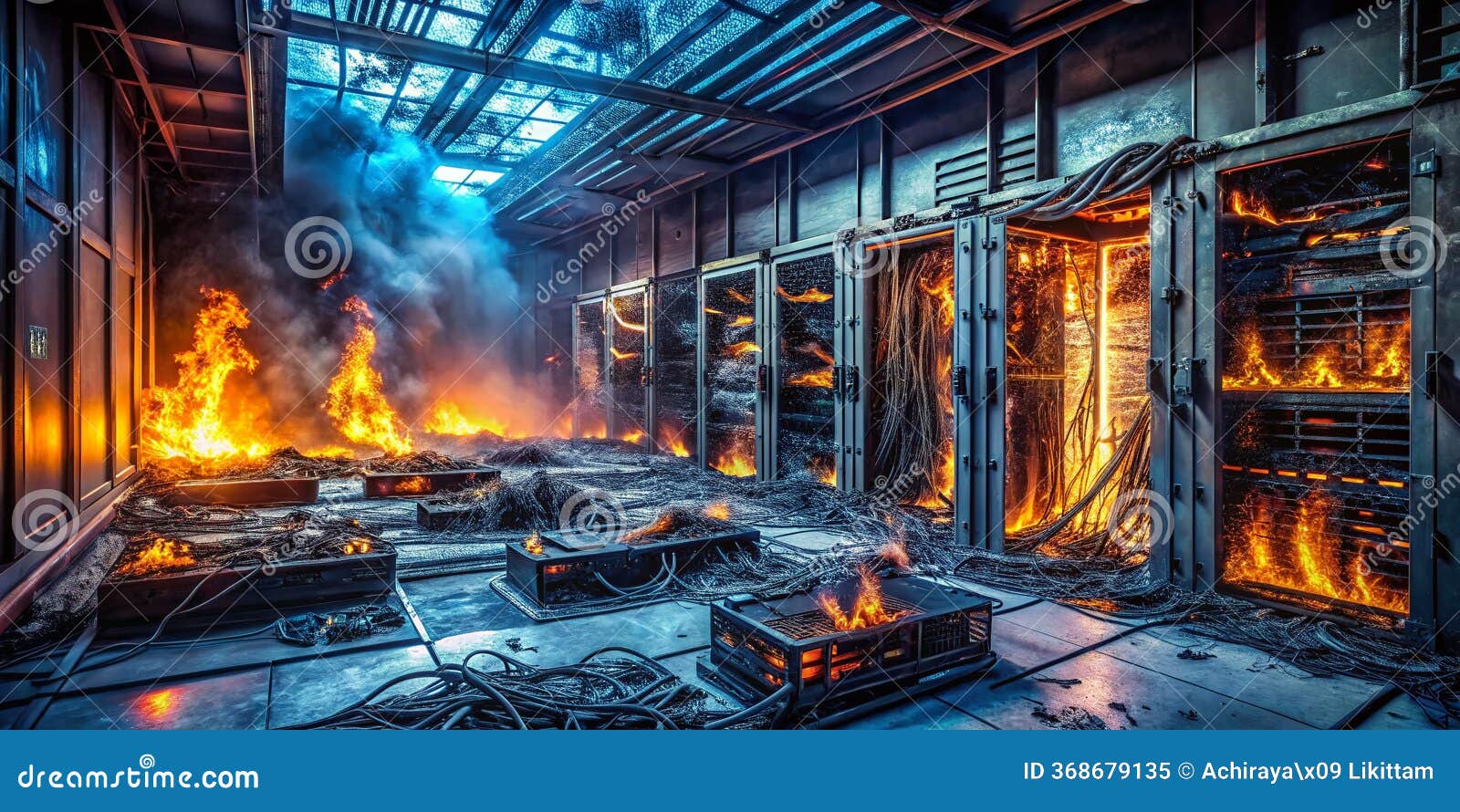Devastating Fire Damages Critical Server Room Infrastructure Assessing ...