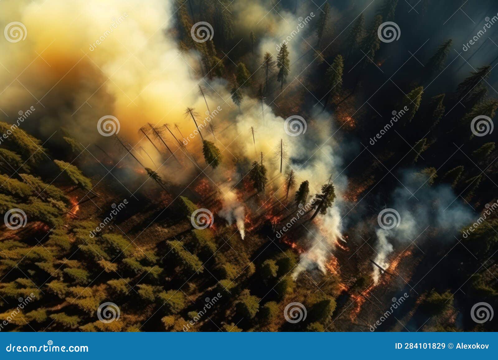 Devastating Forest Fire from Above AI Generated Stock Illustration ...