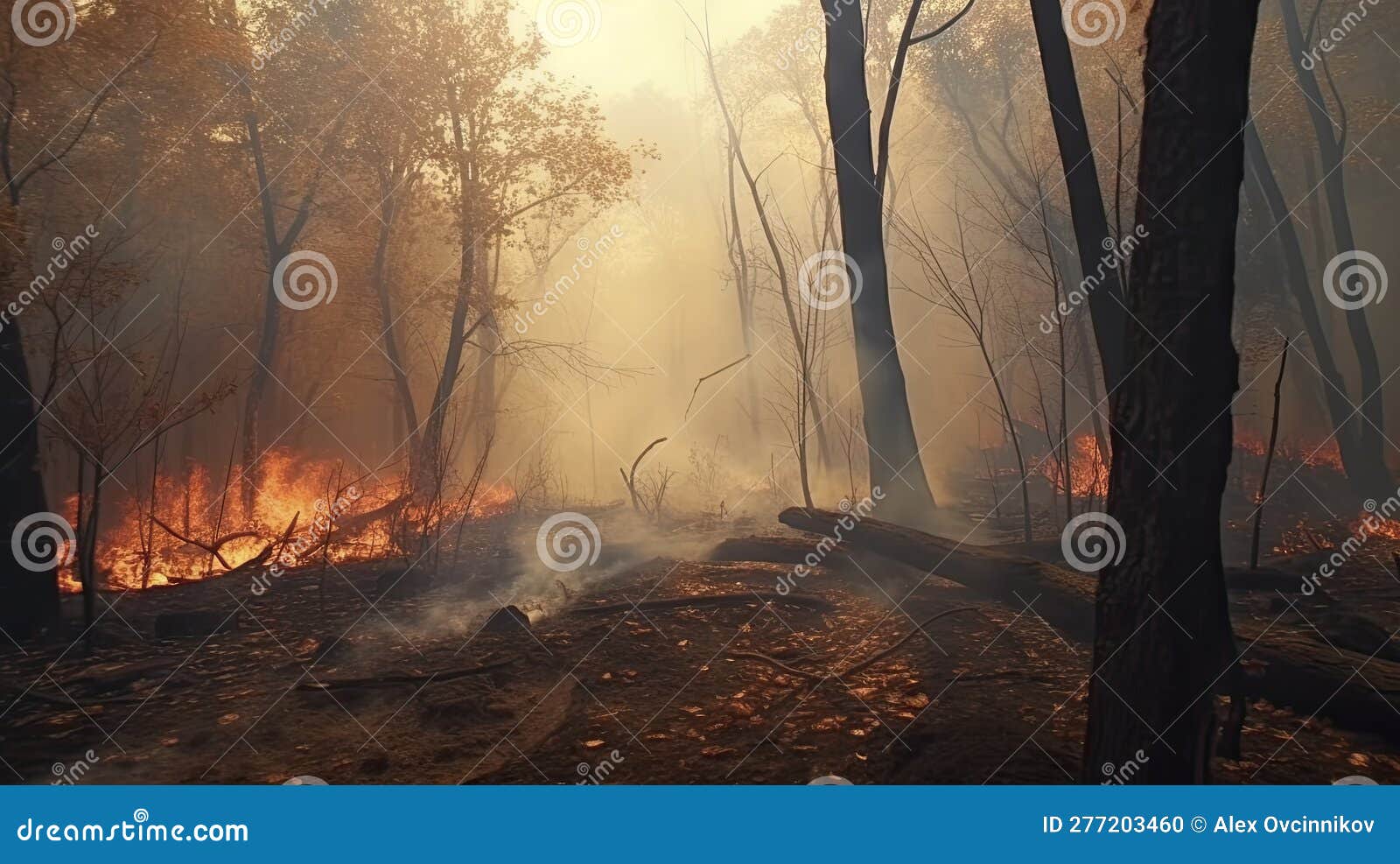 Devastating Forest Fire. Animals Affected By Wildfires. Ecological ...