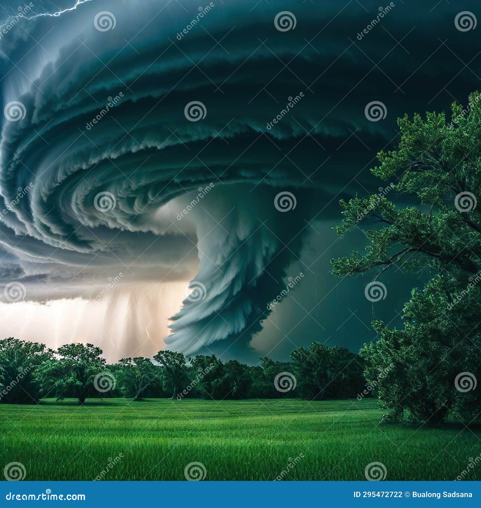 Devastating Natural Phenomenon and Tornado Over Stock Illustration ...