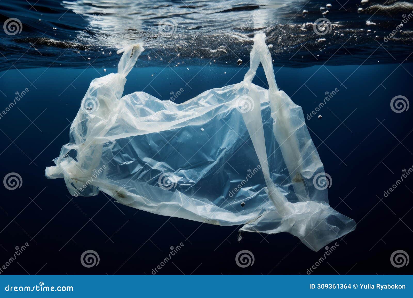 Devastating Plastic Bag Ocean Ecology Garbage. Generate Ai Stock Photo ...