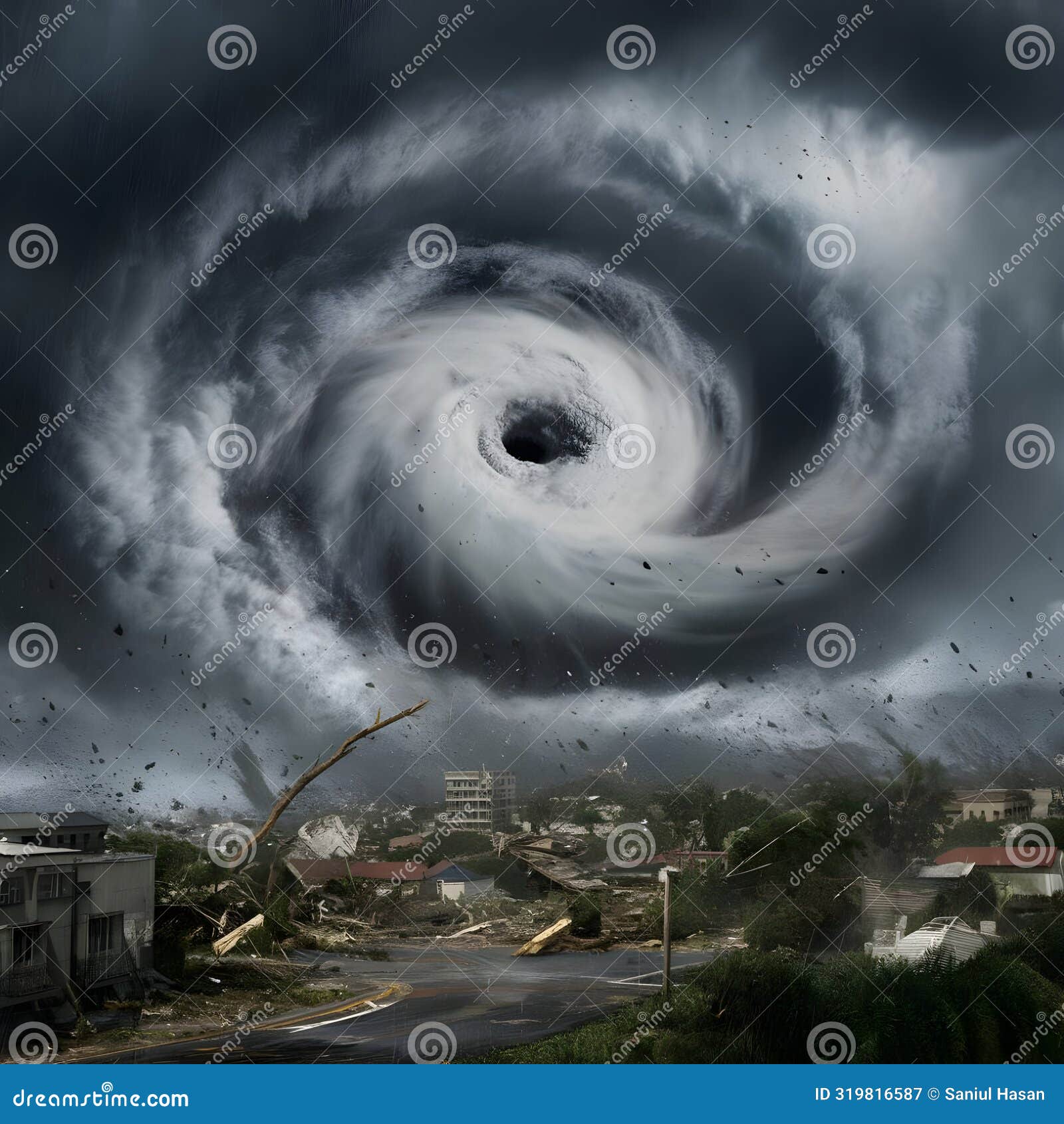 The Devastating Power of Cyclones Stock Illustration - Illustration of ...