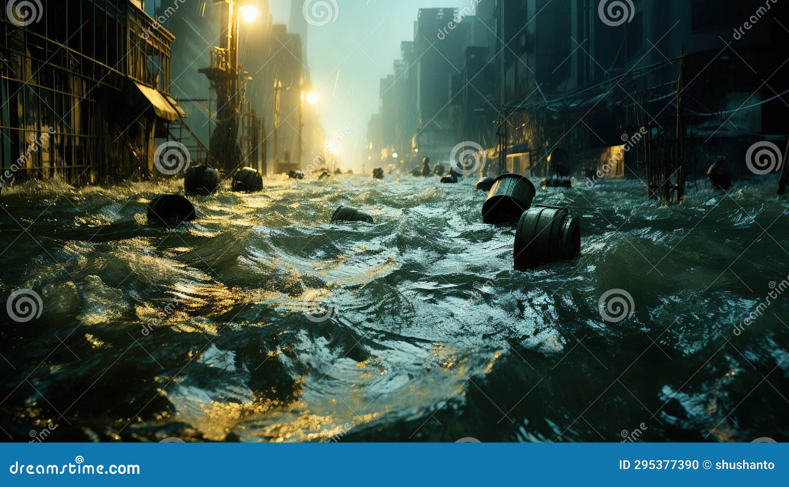 Devastating Situation after the Flood Stock Illustration - Illustration ...