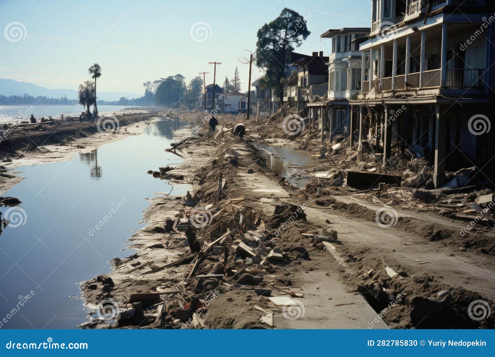 Devastating Tsunami, Portraying the Immense Destruction and Chaos Left ...