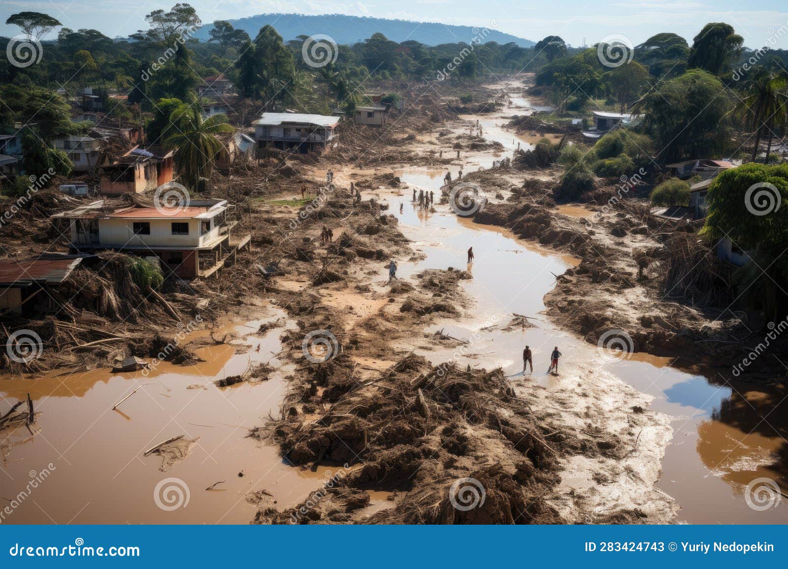 Devastating Tsunami, Portraying the Immense Destruction and Chaos Left ...