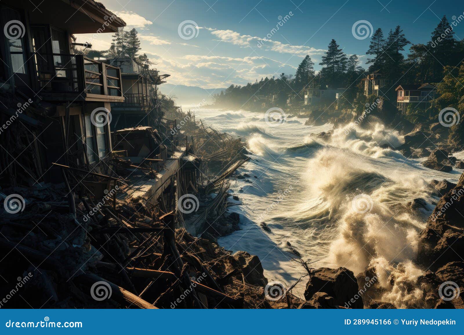 Devastating Tsunami, Portraying the Immense Destruction and Chaos Left ...