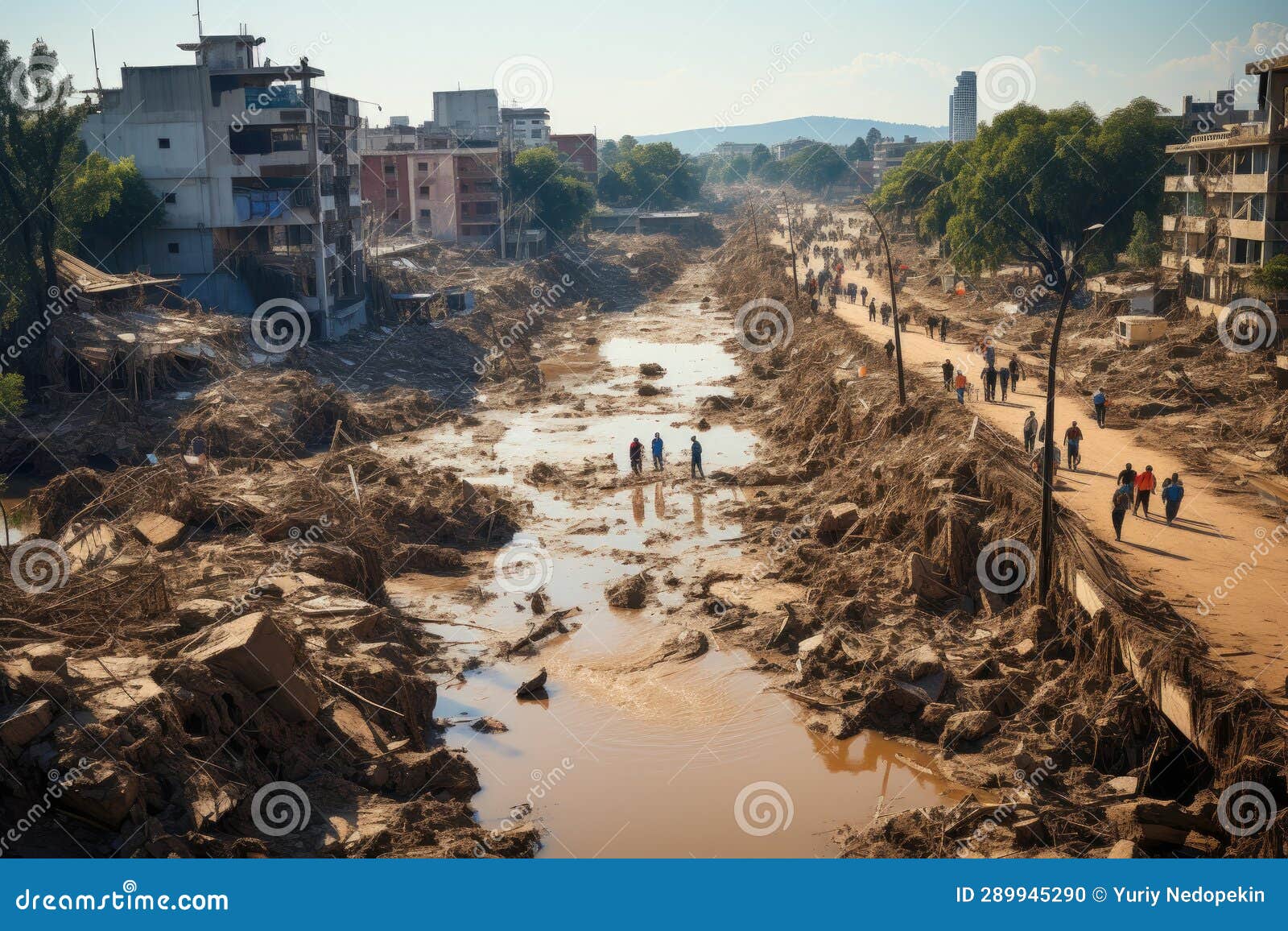 Devastating Tsunami, Portraying the Immense Destruction and Chaos Left ...