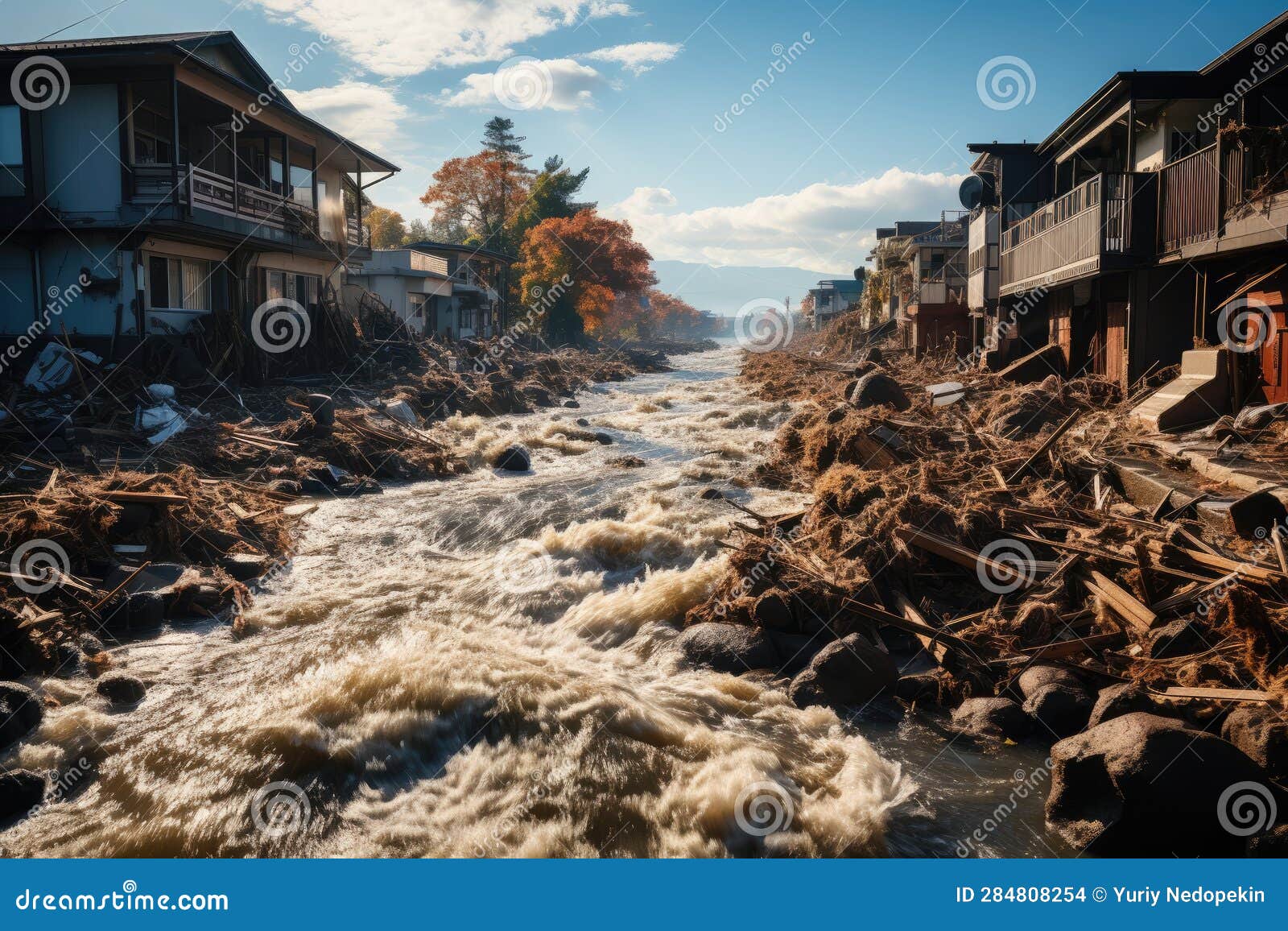 Devastating Tsunami, Portraying the Immense Destruction and Chaos Left ...