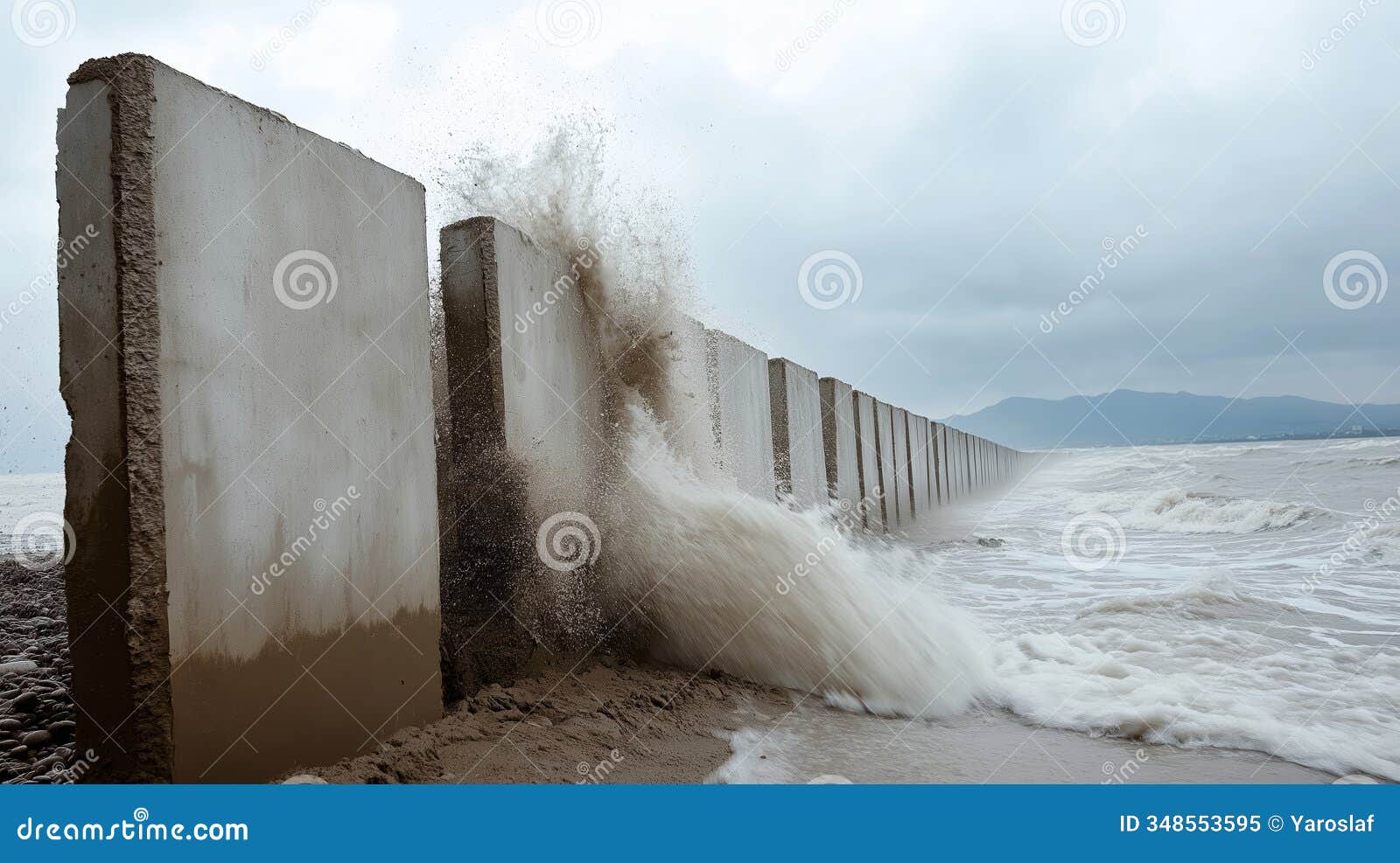 Devastating Tsunami Waves Breaching Coastal Defenses, Underscoring the ...