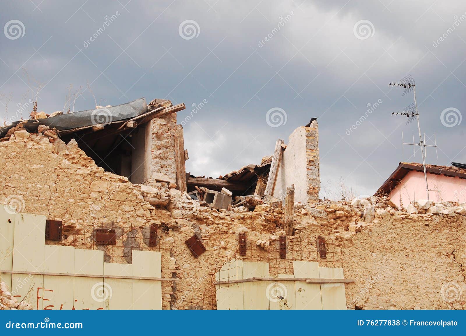 The Devastation Caused by the Earthquake Stock Photo - Image of tent ...