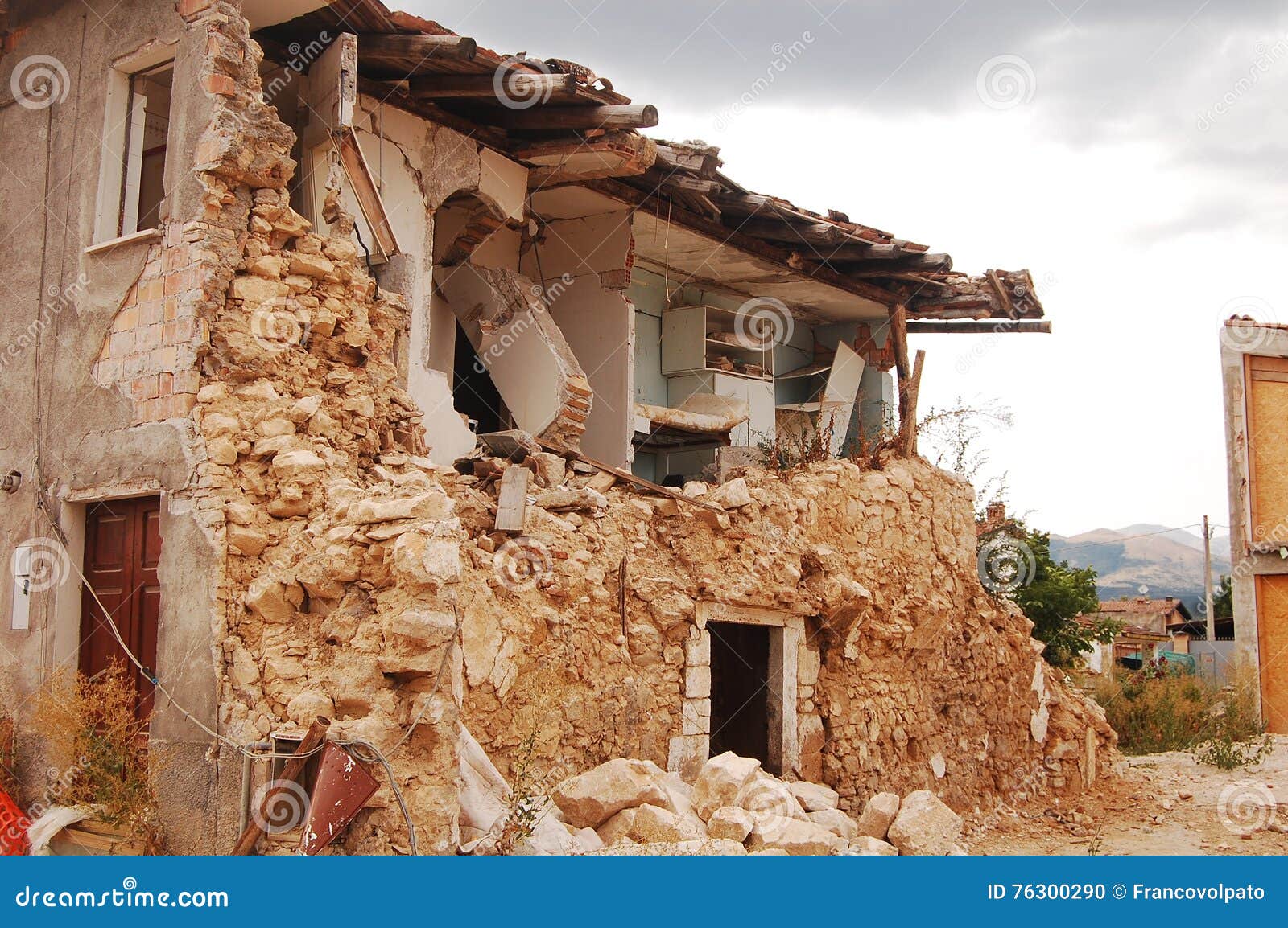 The Devastation Caused by the Earthquake Stock Photo - Image of quake ...