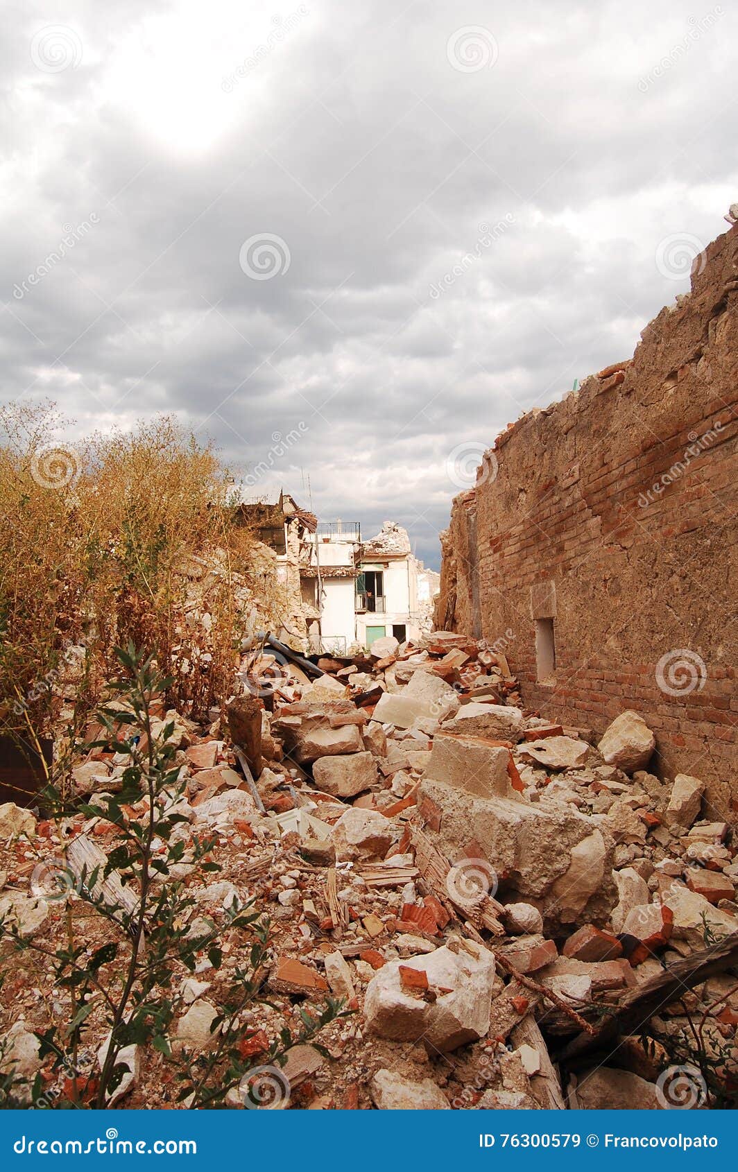 The Devastation Caused by the Earthquake Stock Image - Image of ...