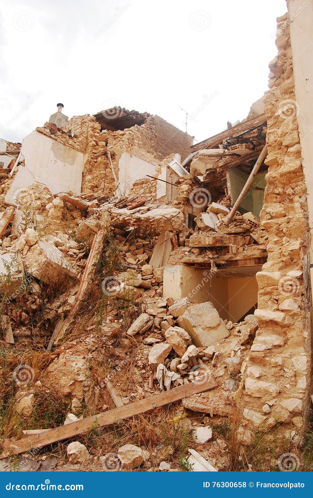 The Devastation Caused by the Earthquake Stock Photo - Image of pain ...