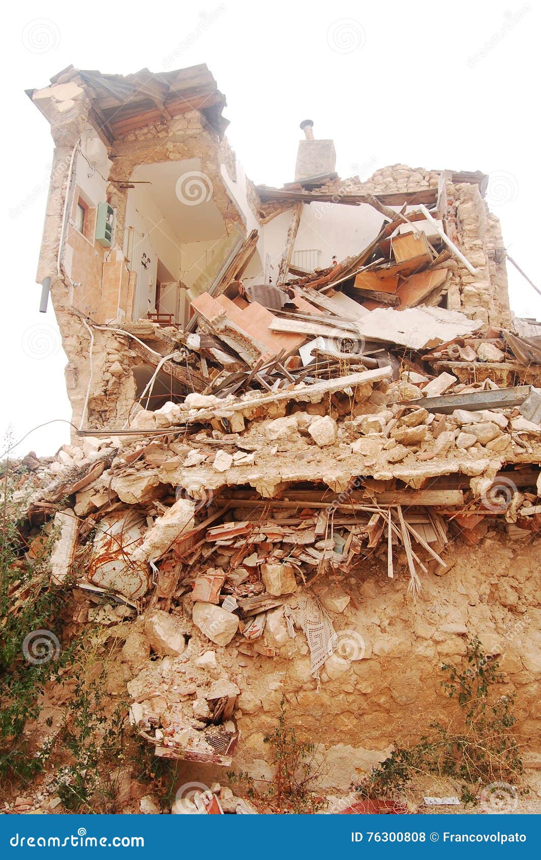 The Devastation Caused by the Earthquake Stock Photo - Image of ...