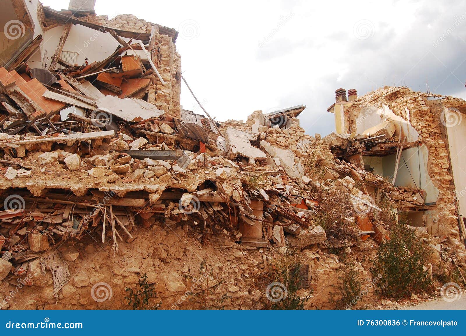 The Devastation Caused by the Earthquake Stock Photo - Image of ...