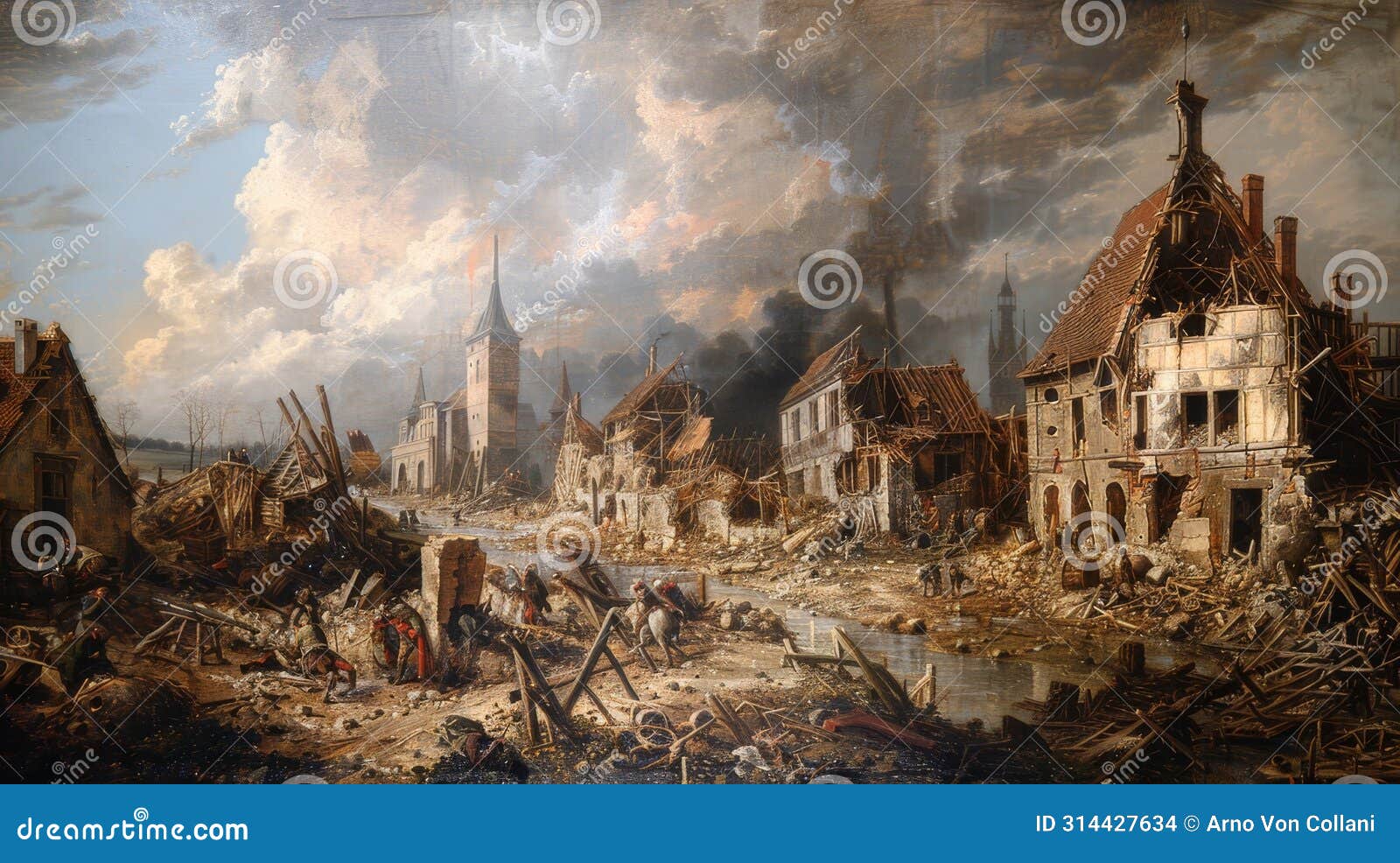 Devastation of War: Ruins of a German Village from 30 Years War Stock ...