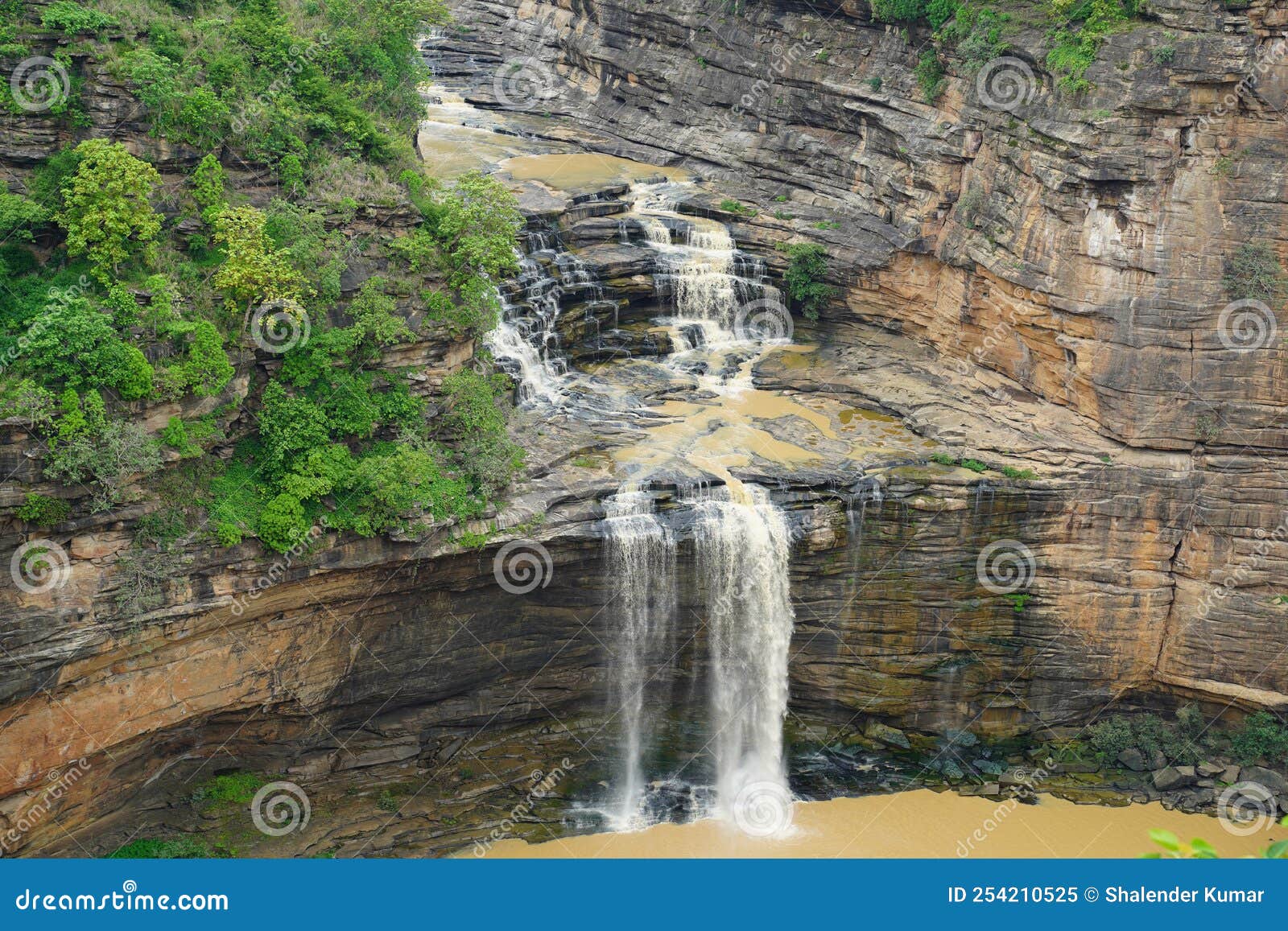 Devdari and Rajdari Waterfall is Situated in Chandauli Stock Image ...