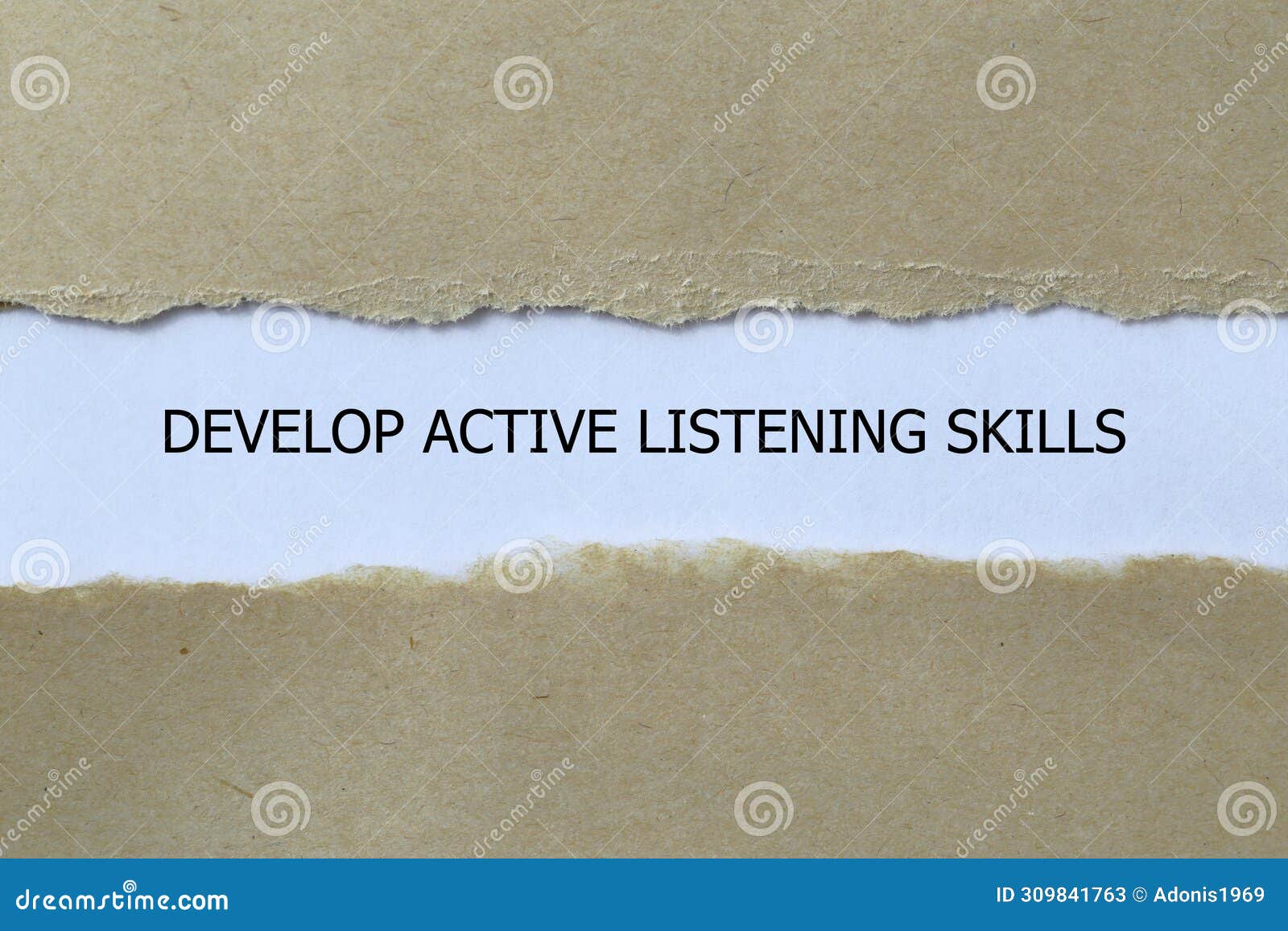 Develop Active Listening Skills on White Paper Stock Image - Image of ...