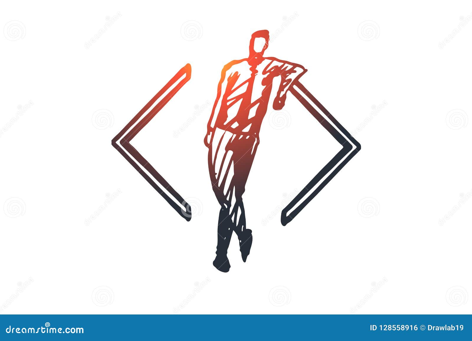 Develop Coding Software Programming Project Concept Hand Drawn Isolated Vector Stock